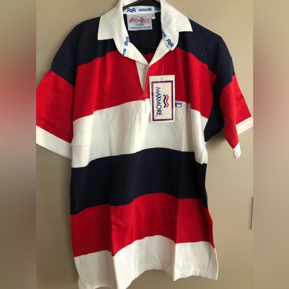 maxmore | Shirts | Nwt Vintage Maxmore Rugby Shirt Red White Blue 42 ...